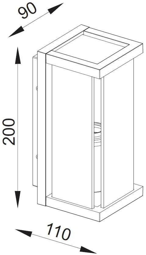 Mantra Meribel, grafitová venkovní nástěnná lampa, 1xE27, výška 20cm
