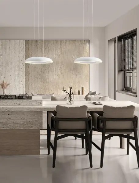 LED stmívatelný bílý moderní lustr Ormi