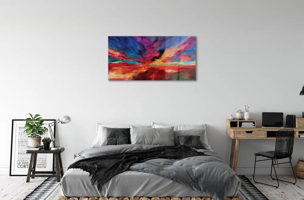 akrylový obraz barevné fraktály 100x50 cm