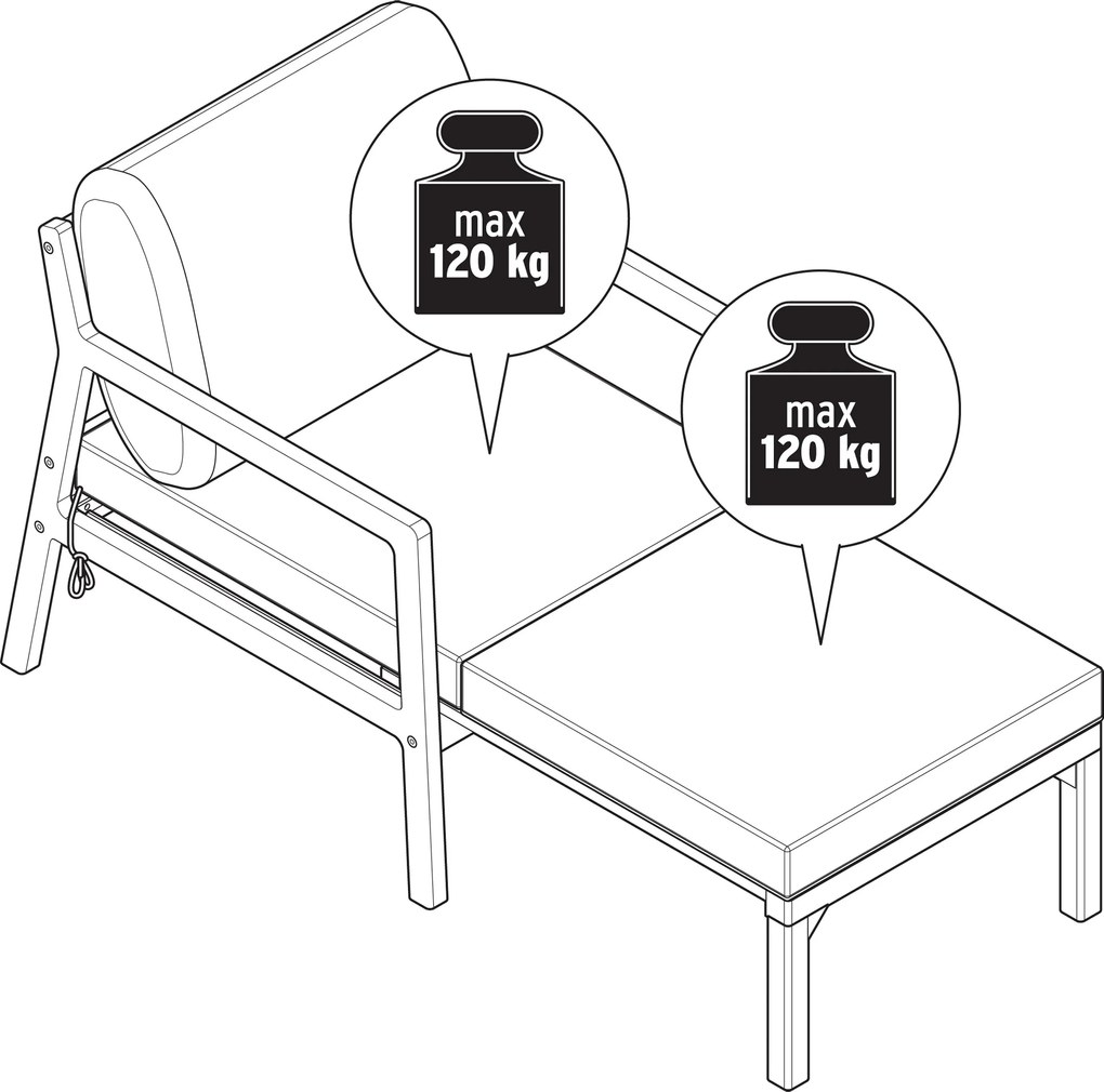 Tchibo - Rozkládací zahradní křeslo - barva: šedá