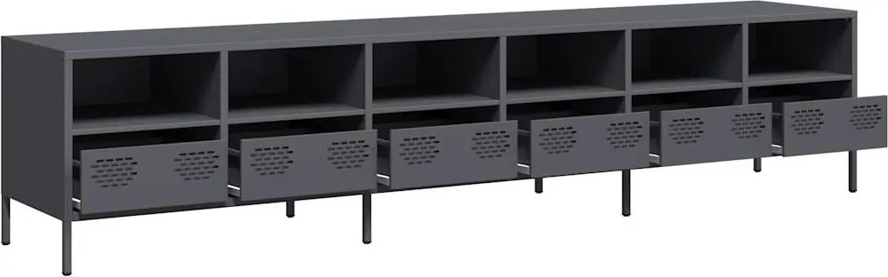 TV skříňka antracitová 202x39x43,5 cm ocel válcovaná za studena 3307157