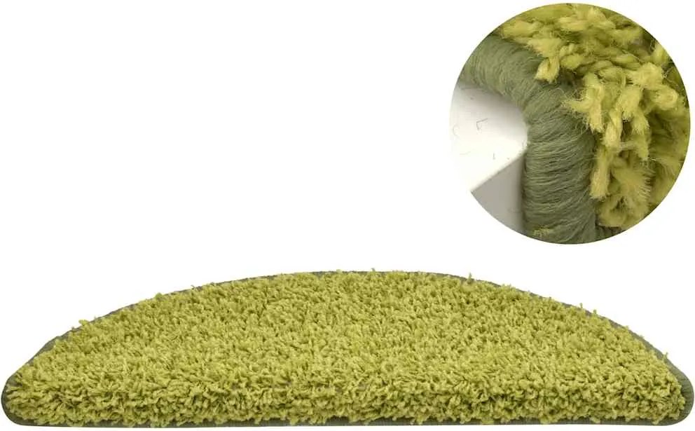 Kobercové nášlapy na schody 15 ks zelené 56 x 17 x 3 cm 322382