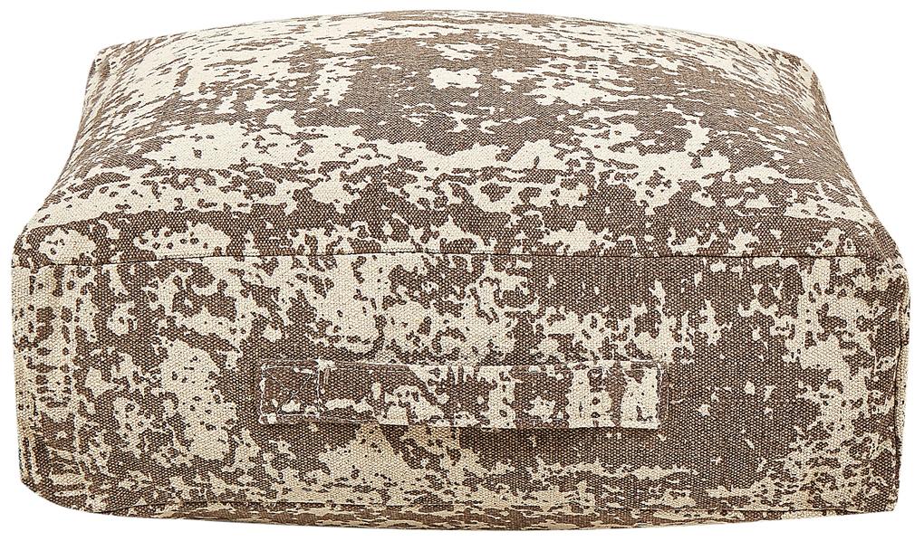 Bavlněný polštář na sezení 50 x 50 x 20 cm světle béžový/hnědý SHASA Beliani