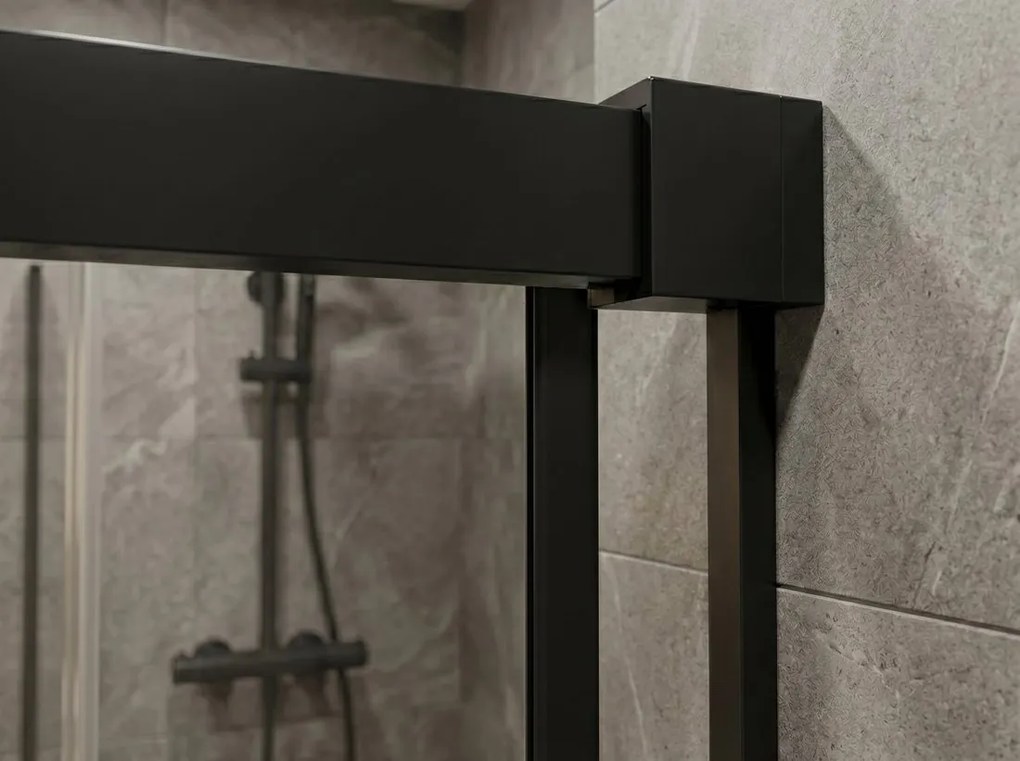 Gelco Luxor Black sprchové dveře do niky 130 x 200 cm posuvné černá čiré sklo GU1213B