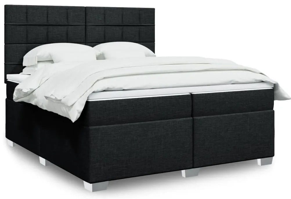 Box spring postel s matrací černá 200x200 cm textil 3290597