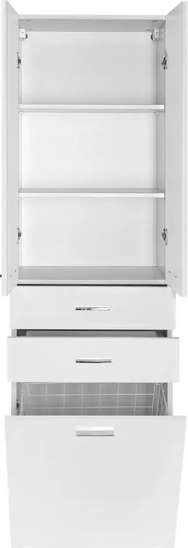 Aqualine Aqualine, ZOJA/KERAMIA FRESH skříňka vysoká s košem 50x184x29cm, bílá, 51293