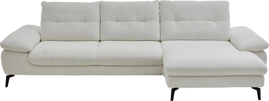 XXXLutz ROHOVÁ SEDAČKA, textil, bílá Valdera - Sedací soupravy - 000344007401