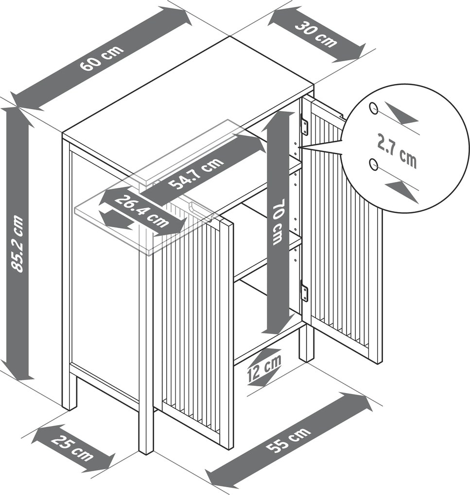 Tchibo - Odkládací skříňka - barva: hnědá