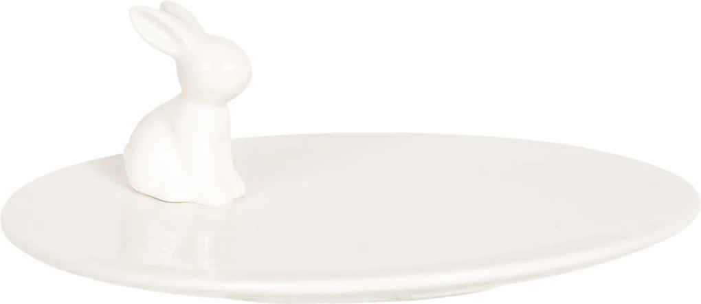 Porcelánový servírovací talíř s dekorací králíka - Ø 19*7 cm