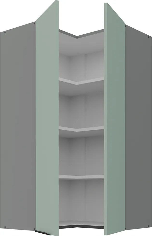 ARIA sa | horní kuchyňská skříňka 60x60 GN-108 2F (90°) rohová s policemi | EXTRA VYSOKÁ | 60x60 cm | antracit/aquamarine