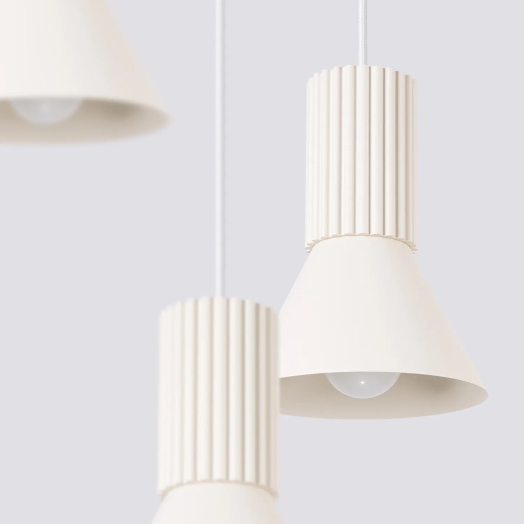 Sollux Lighting Závěsná lampa ESTRIA 3P béžová