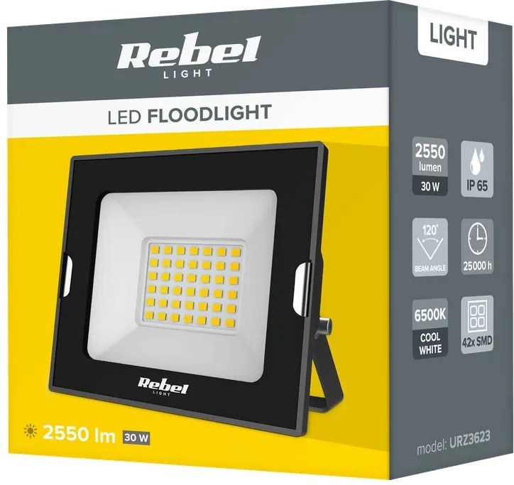 Reflektor LED REBEL URZ3623 30W 6500K, 230V (42x2835 SMD)