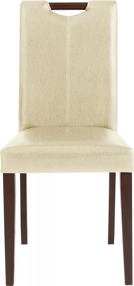 Danish style Jídelní židle Curt (SET 2 ks), krémová / tmavé dřevo