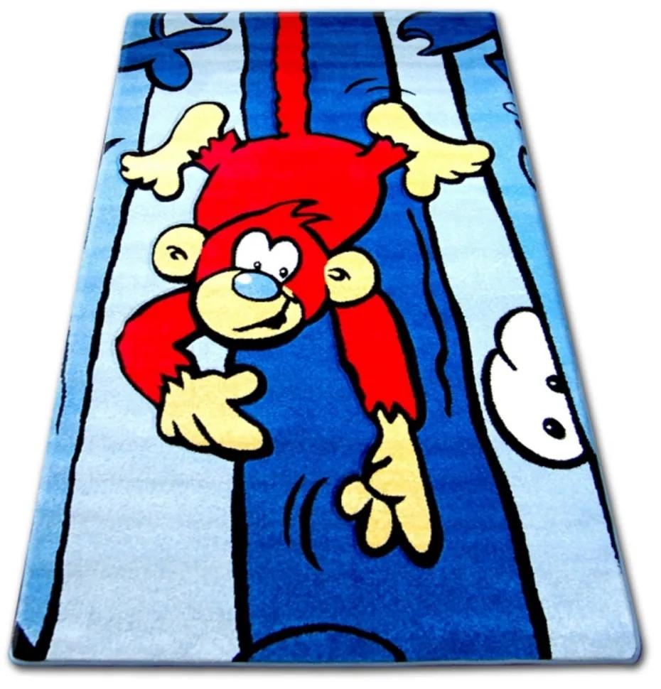 Dětský kusový koberec Opičák modrý, Velikosti 160x220cm