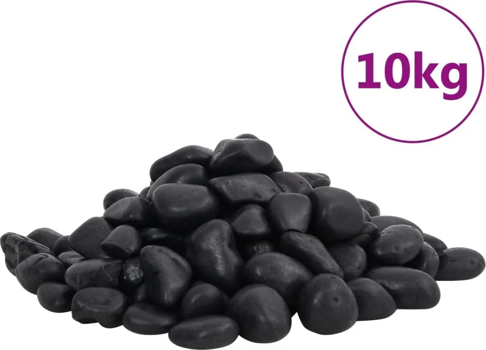 vidaXL Leštěné oblázky 10 kg 2–5 cm [155329] Barva: Černá