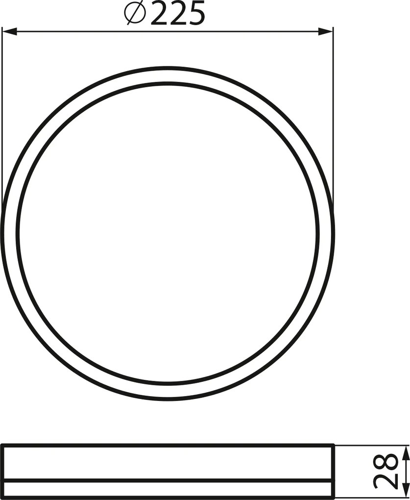 KANLUX KANLUX, AZPO stropní LED svítilna, průměr 225mm, 11,8W, 3000/4000/6000K, IP54, bílá, 31512