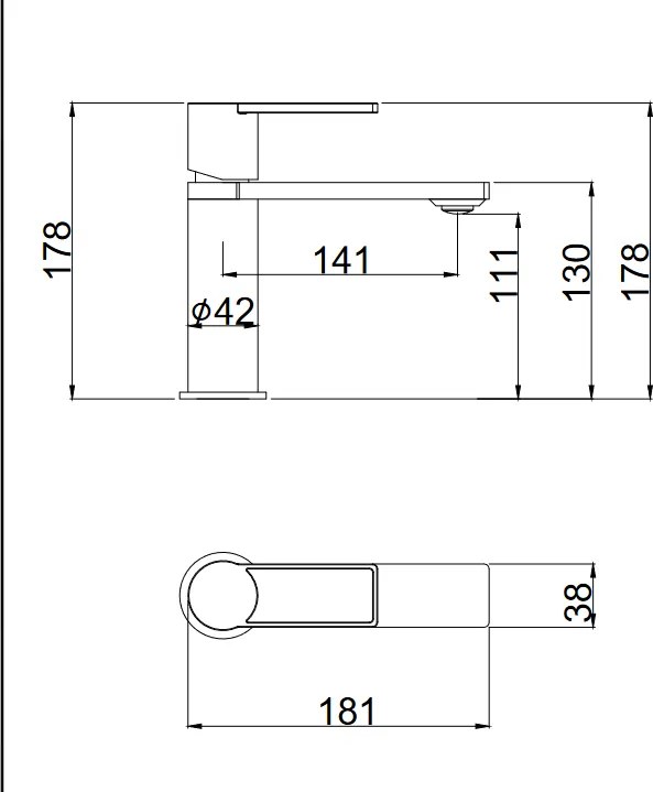 Gamma Simba, umyvadlová baterie h-178, chromová, GMA-BSAU-CH