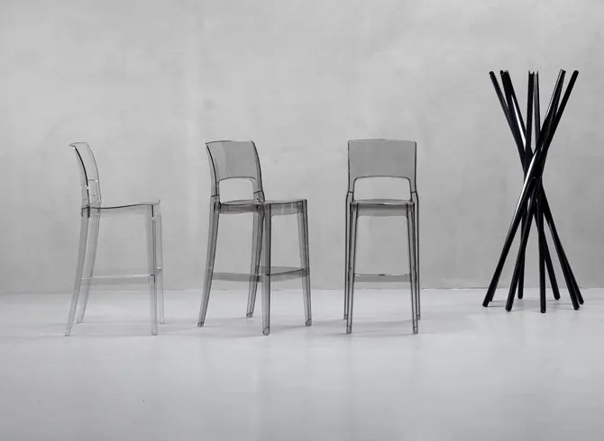 SCAB - Barová židle ISY ANTISHOCK vysoká - transparentní