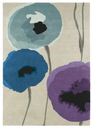 Kusový koberec Poppies indigo/purple 45705 Modrá, Rozměr 140x200 cm Habitat Kod362140x200cm