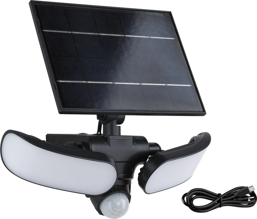 P 94610 Solární LED osvětlení zdí Sonlig pohybové čidlo (IR) IP65 hranaté 286x137mm 3000K 2x9W antracit umělá hmota - PAULMANN