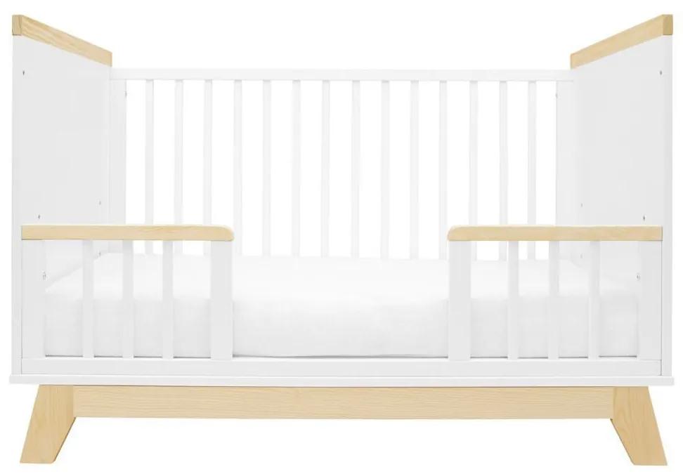 NEW BABY Dětská postýlka se zábranou New Baby Marcus 120 x 60 cm bílá/přírodní