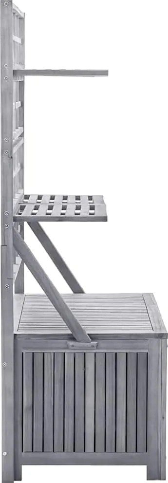 Úložný box s treláží šedý 99x55x160 cm masivní akáciové dřevo 311882