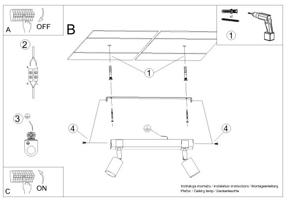 Sollux SL.1344 - Bodové svítidlo FAGER 2xGU10/10W/230V černá