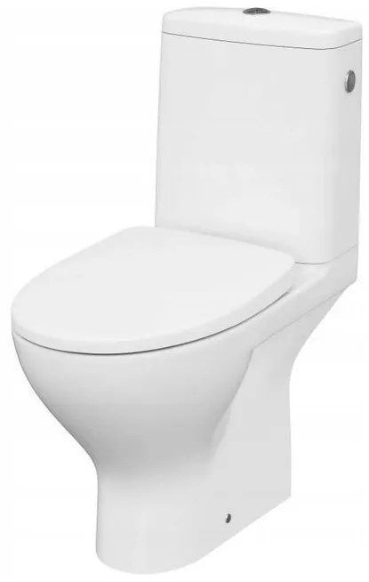 Cersanit Moduo 43 - WC kombi zadní odpad 3/5 CLEAN ON+WC sedátko duroplast SLIM, Bílá, K116-036