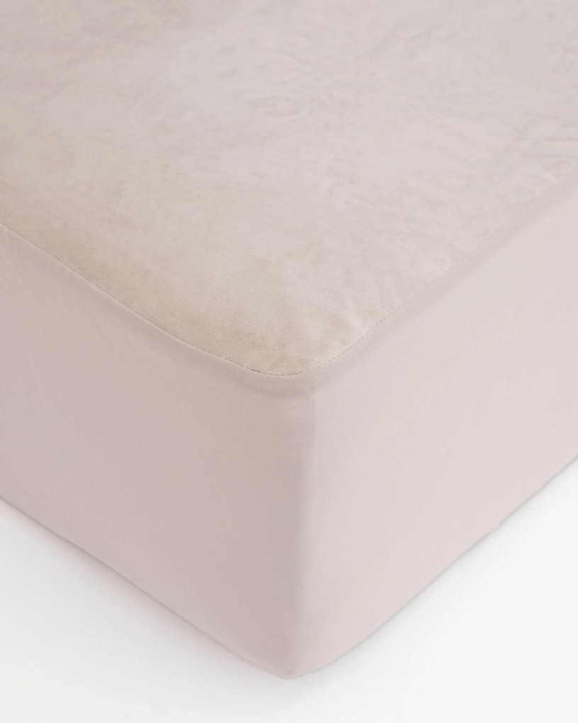Nepropustné prostěradlo mikroplyš 60 × 120 cm - cappuccino