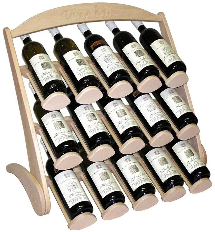 Stojan na víno 605 - Dřevěný stojan na 15 lahví vína