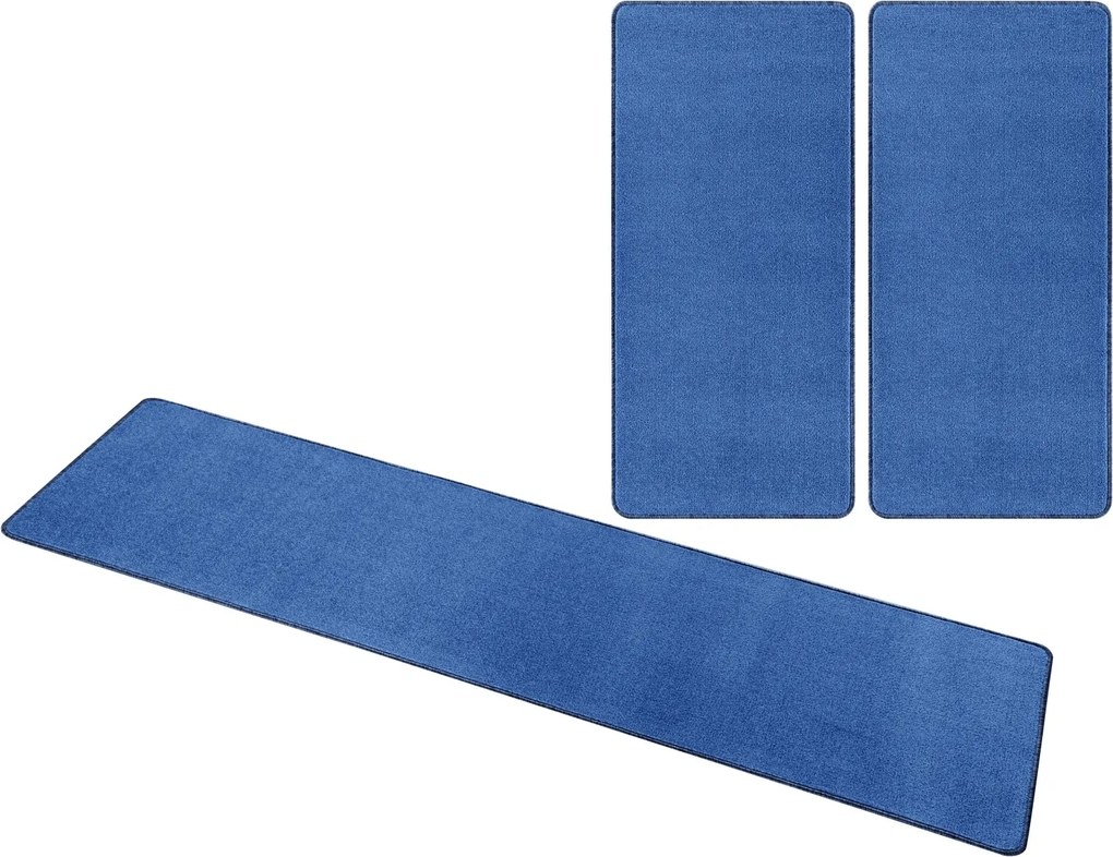Hanse Home, AKCE: 3 díly: 70x140 (2x), 70x240 (1x) cm Kobercová sada Nasty 101153 Blau, modrá, ložnice