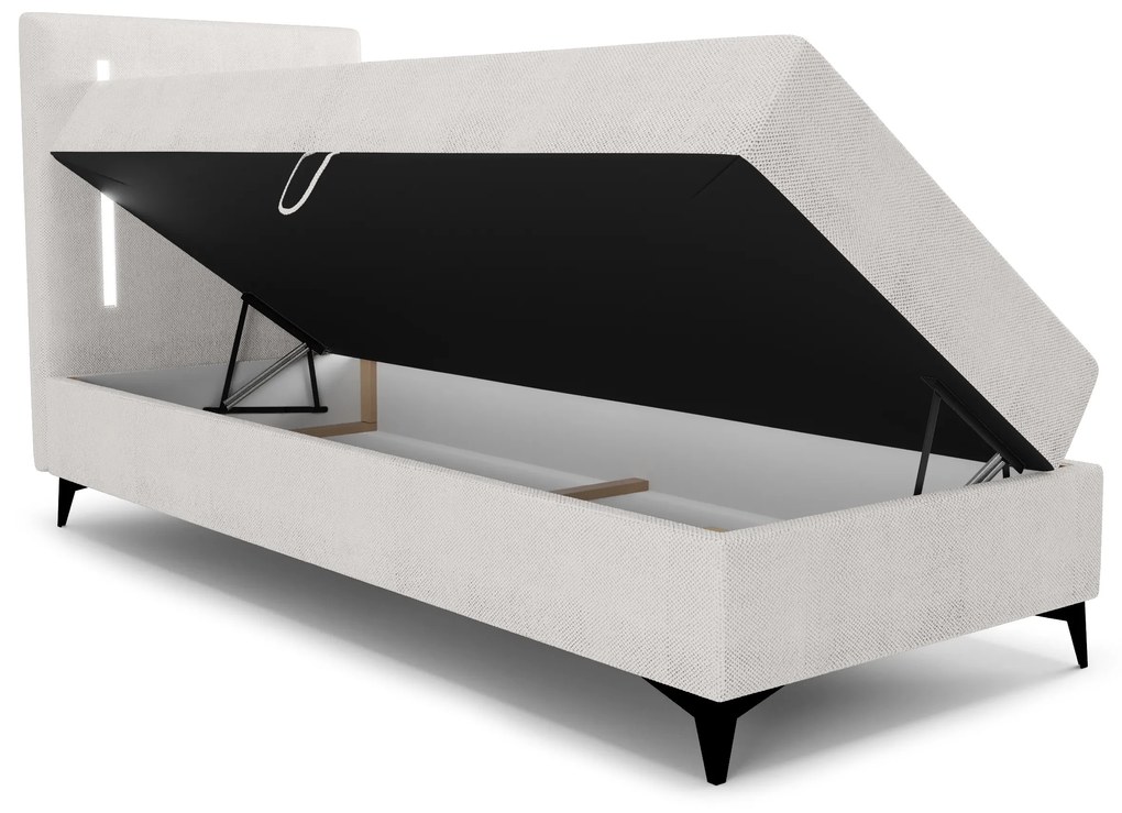 Jednolůžková postel 80 cm Ortega Bonell (světle šedá) (s roštem, bez úl. prostoru) (s LED osvětlením). 1082558
