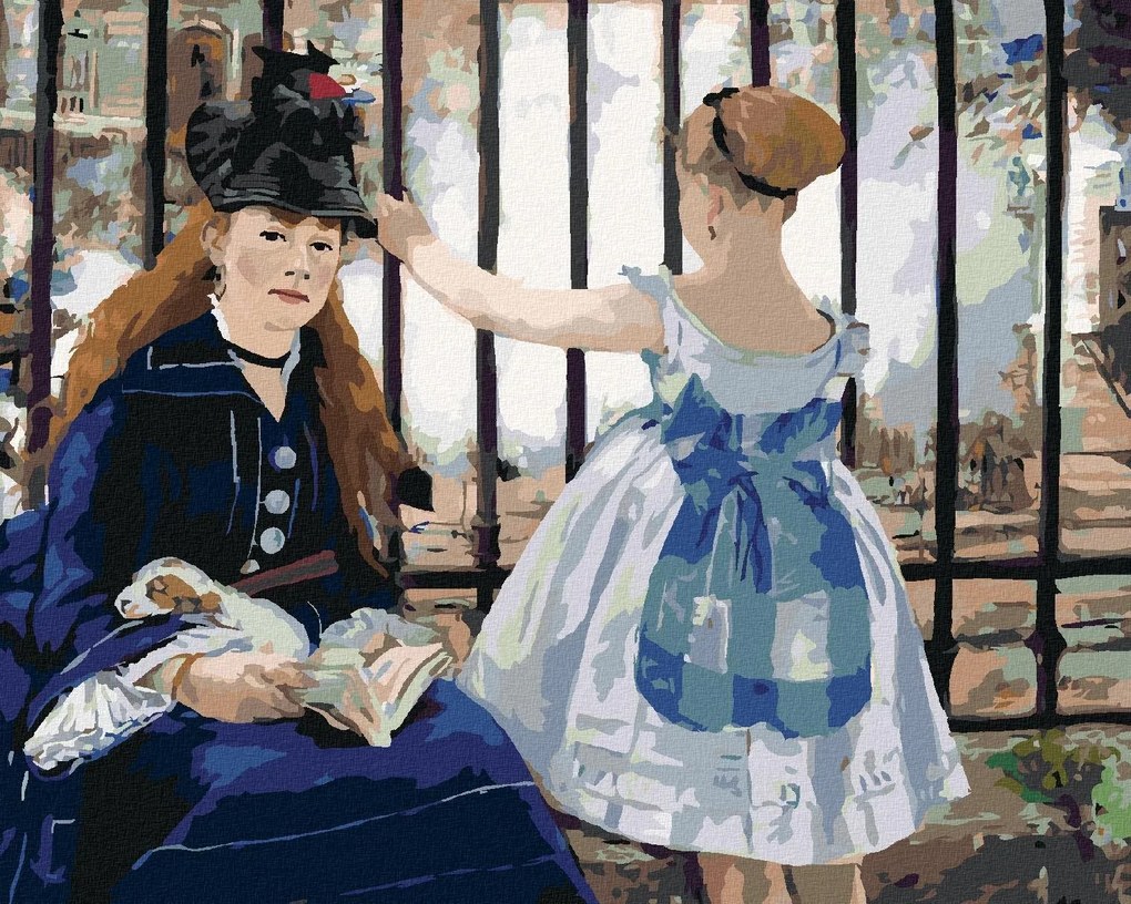 zuty zuty - malování podle čísel - u železnice (édouard manet), 80x100 cm, plátno