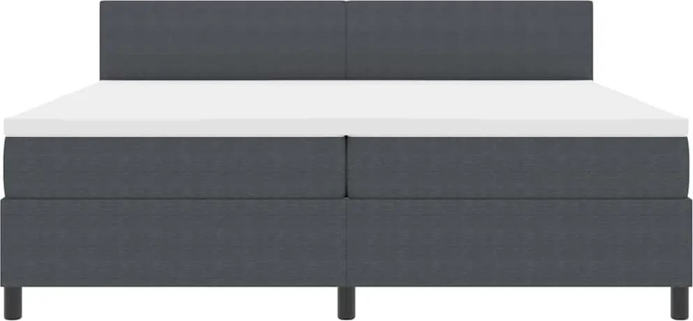 Postel s boxspringem s čelo Tmavě šedá a bílá 200 x 200 cm 3337528