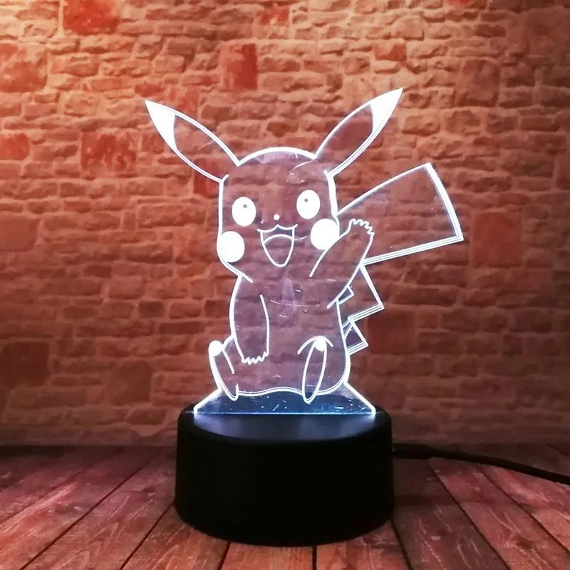 3D LED Lampička Pikachu