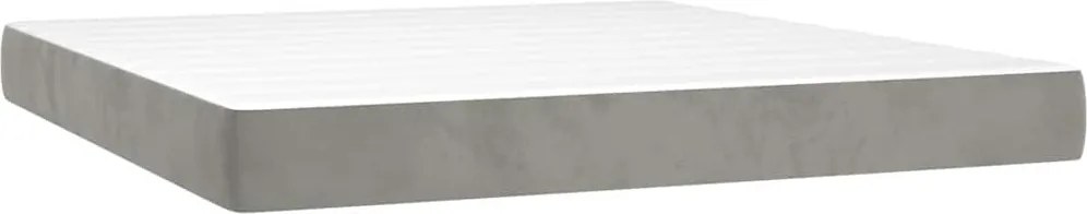 Box spring postel s matrací světle šedá 160x200 cm samet 3131207