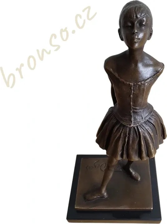 Malá tanečnice Degas – Bronzová soška – Tanečnice na mramorovém podstavci