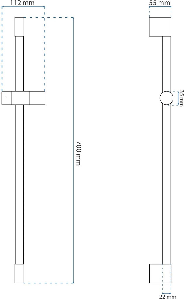 Tutumi Rea, sprchový sloup s držákem na ruční sprchu 70cm, typ 01, zlatá matná, REA-P6500