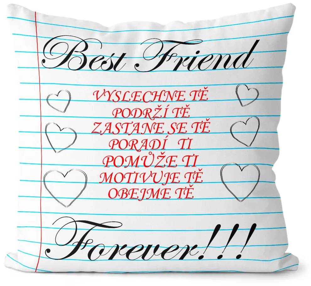 Polštář Best friend vlastnosti (Velikost: 55 x 55 cm)