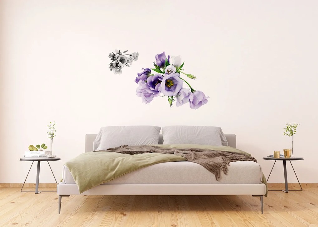 Samolepka na zeď Fialové Květy | 65 x 85 cm | DF1029