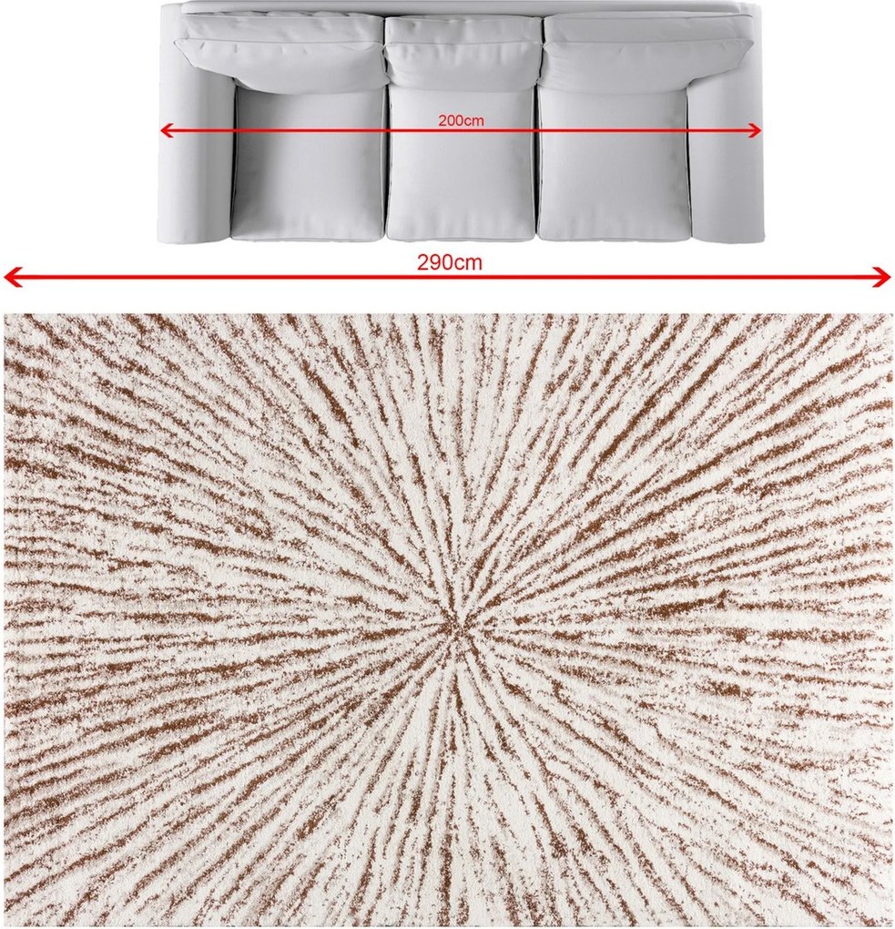 Koberec Softness krémová/hnědá 200x290cm