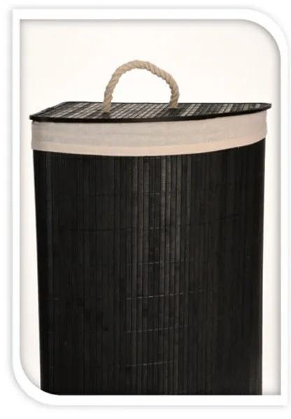 EXCELLENT Koš na prádlo rohový bambus 35 x 35 x 60 cm černá KO-HX9100560
