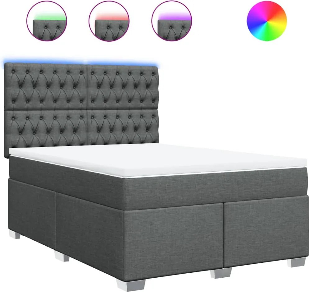 Box spring postel s matrací tmavě šedá 160x200 cm textil 3292847