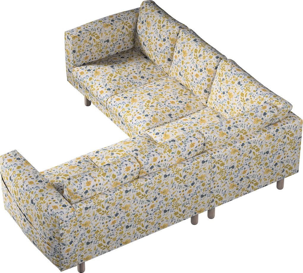 Potah na pohovku IKEA Norsborg rohová 4-místná barva žlutá látka pletený vzor, vzorované
