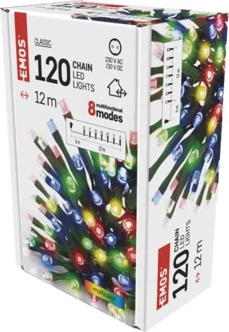 Vánoční osvětlení EMOS D4AM08 ZY1451 120 LED řetěz 12m multicolor programy