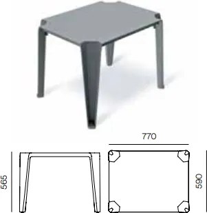 Zahradní konferenční stolek LOTTIES 77x59x56,5 cm zelený