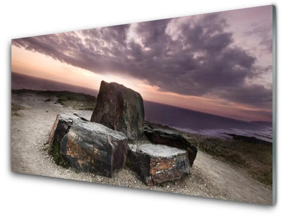 akrylový obraz Skála Krajina 125x50 cm