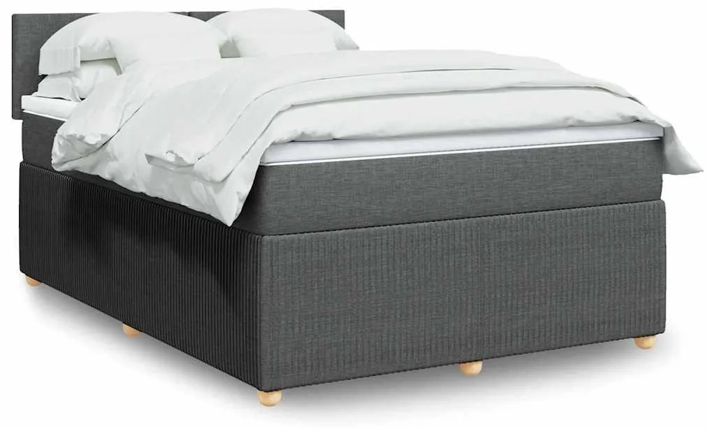 Box spring postel s matrací tmavě šedý 140 x 190 cm textil 3287445