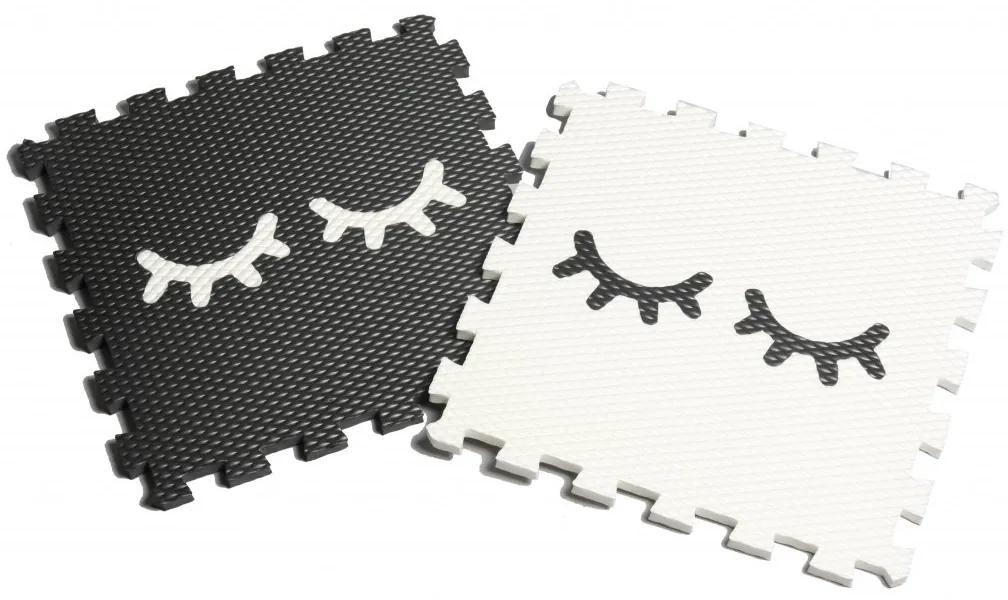 Vylen Pěnové podlahové puzzle Minideckfloor SPINKEJ Bílý s černým spinkej 340 x 340 mm
