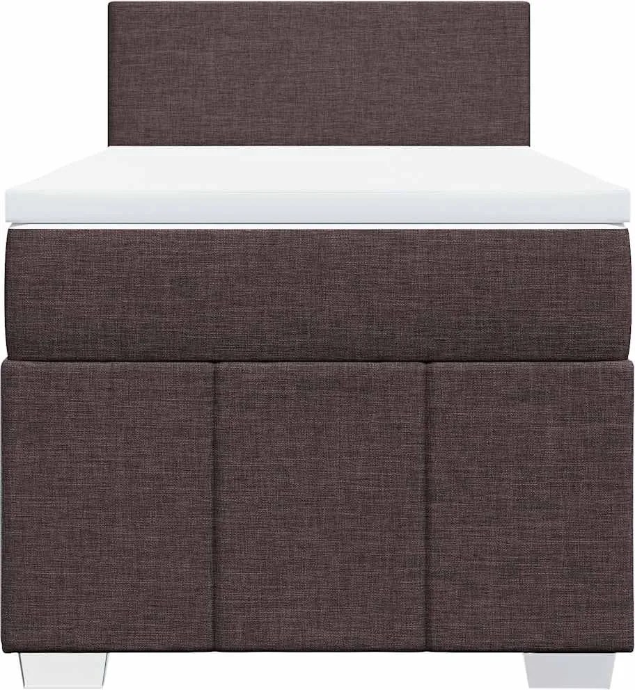 Box spring postel s matrací tmavě hnědá 90x200 cm textil 3289247